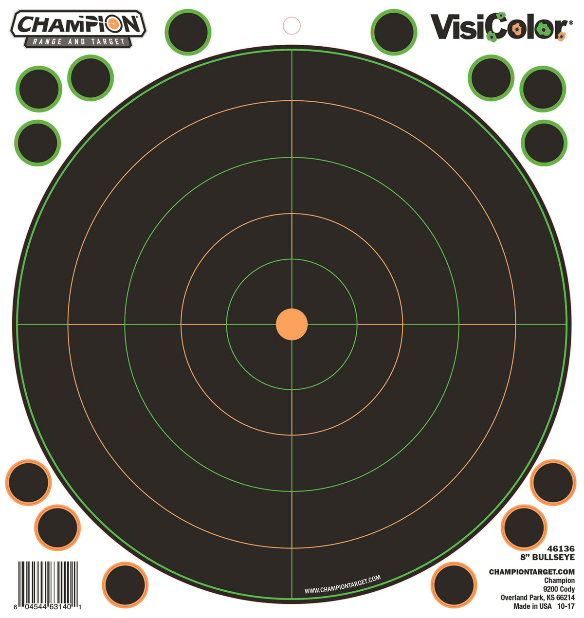 Champion Targets VisiColor SelfAdhesive Paper 8 Bullseye Multi Color 8 ...