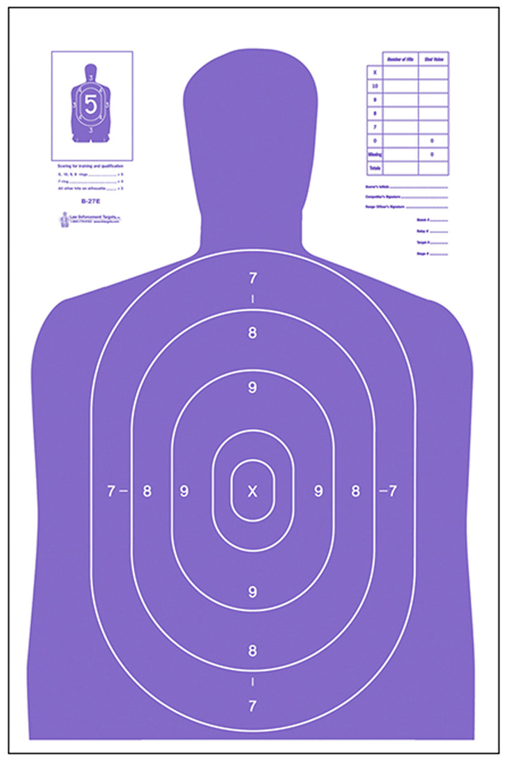 Action Target B27E High Visibility Silhouette Paper Target 23" x 35 ...