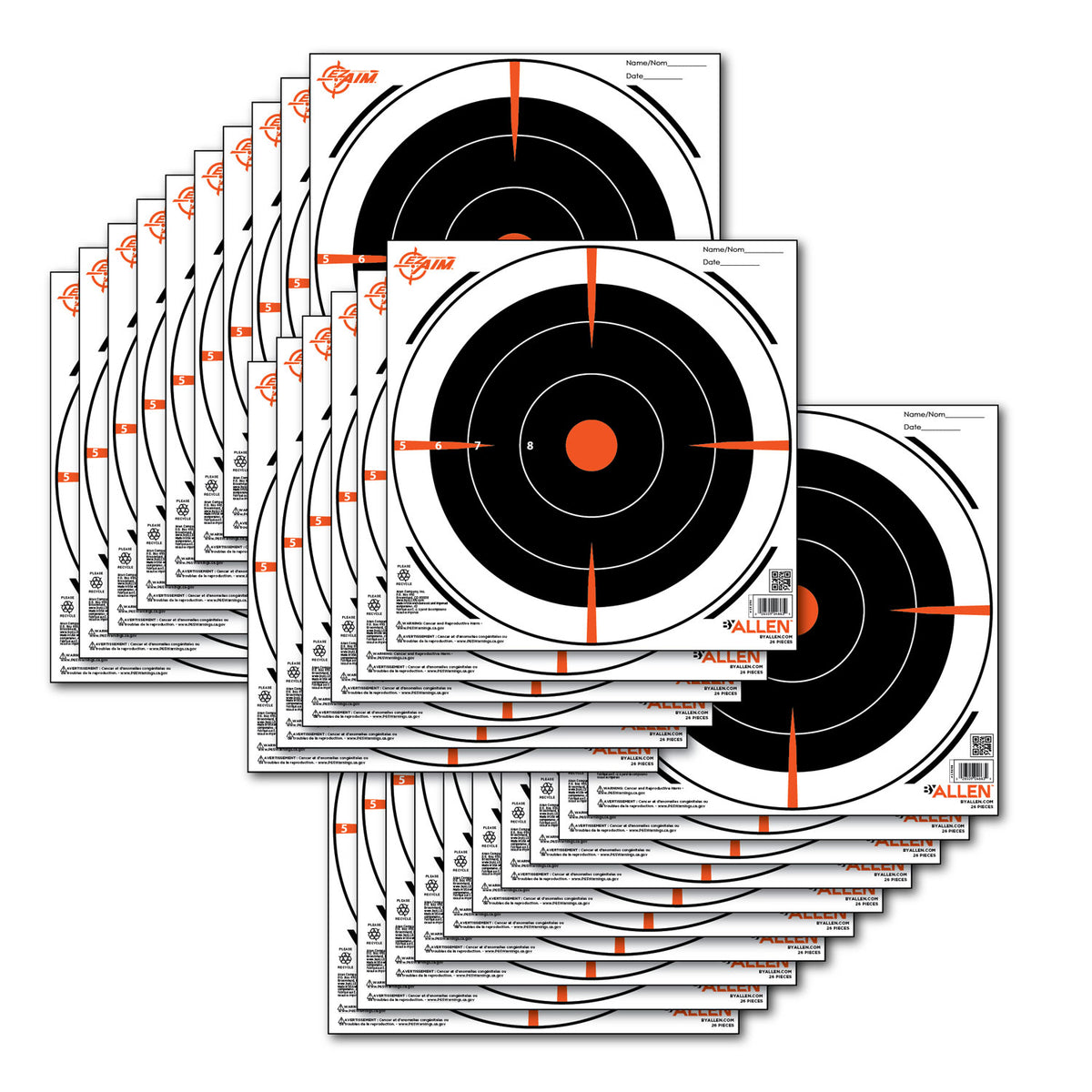 EZAim Paper Targets Bullseye Paper Target 8" x 8" – Targets Unlimited