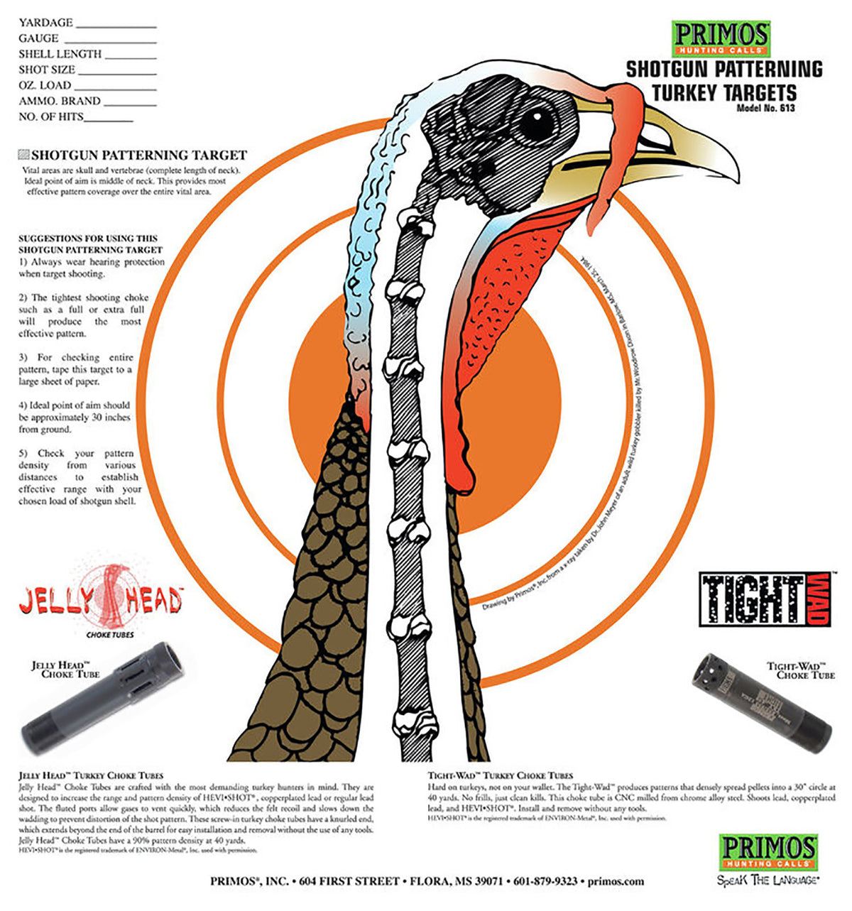 Primos Shotgun Turkey Paper Target 1.75" x 11.5" — Targets Unlimited