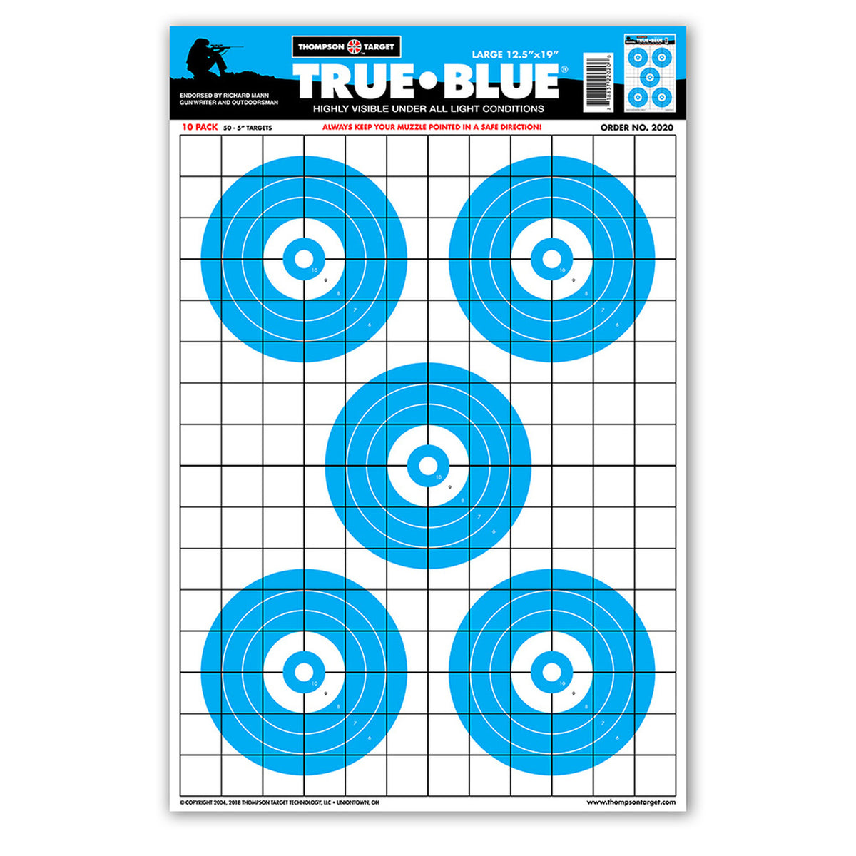 True Blue High Visibility 12.5"x19" Paper Shooting Targets — Targets ...