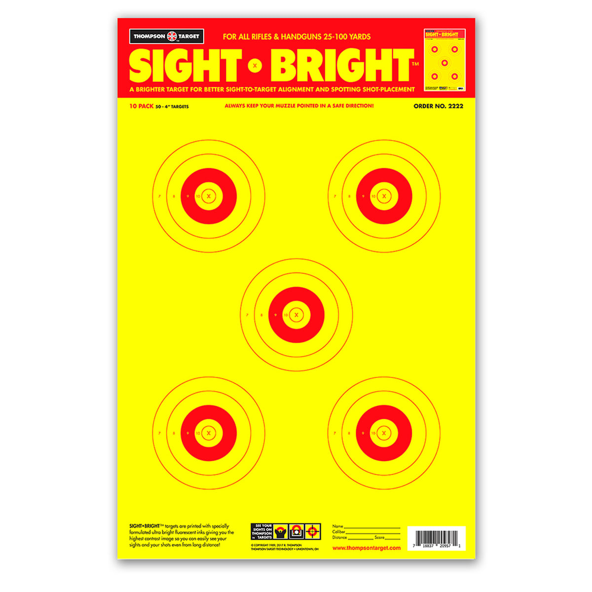 Sight Bright 12.5"x19" Paper Shooting Targets – Targets Unlimited
