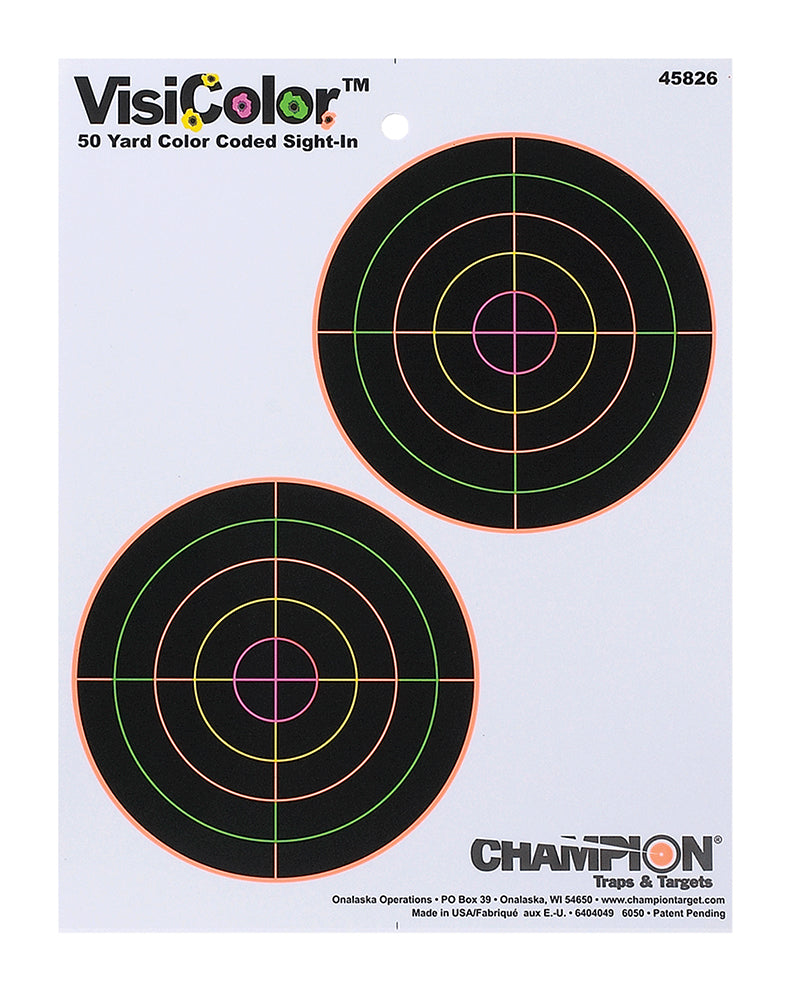 Champion Targets VisiColor Double Bullseye Hanging Paper Target 8.5" x ...