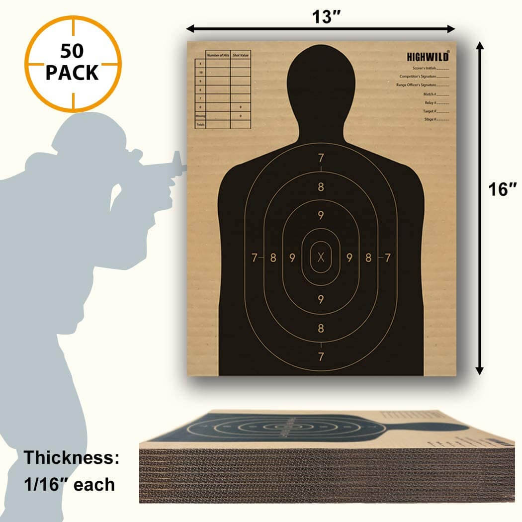 13" X 16" Cardboard Silhouette Targets (Pack of 50) – Targets Unlimited