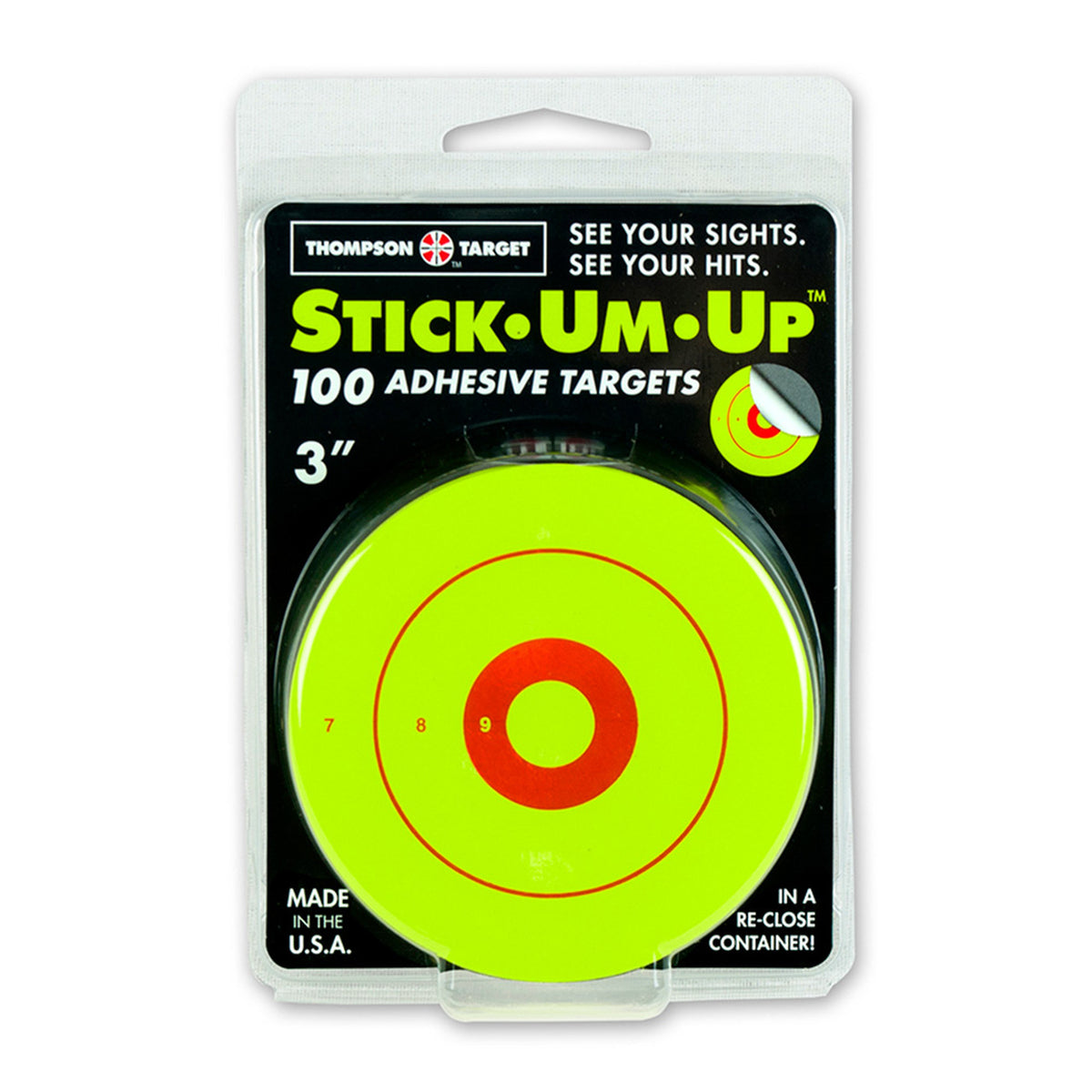 Stick-Um-Up Green 3" Adhesive Targets | Re-Close Container (100 pack ...