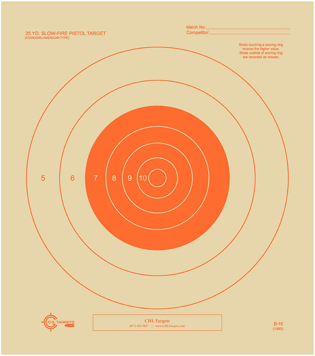 25 Yard Slow Fire Pistol Target – Targets Unlimited