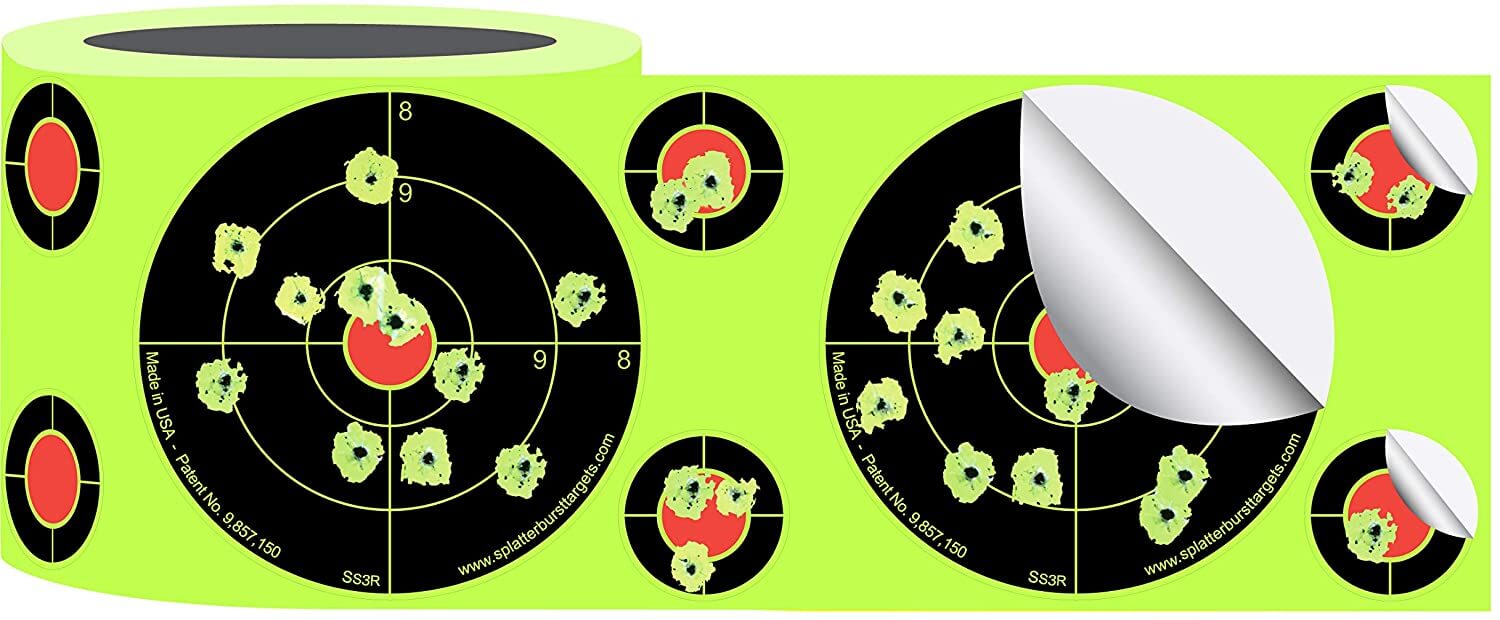 Roll of (250) 3 Inch Stick & Splatter Self Adhesive Shooting Target St ...