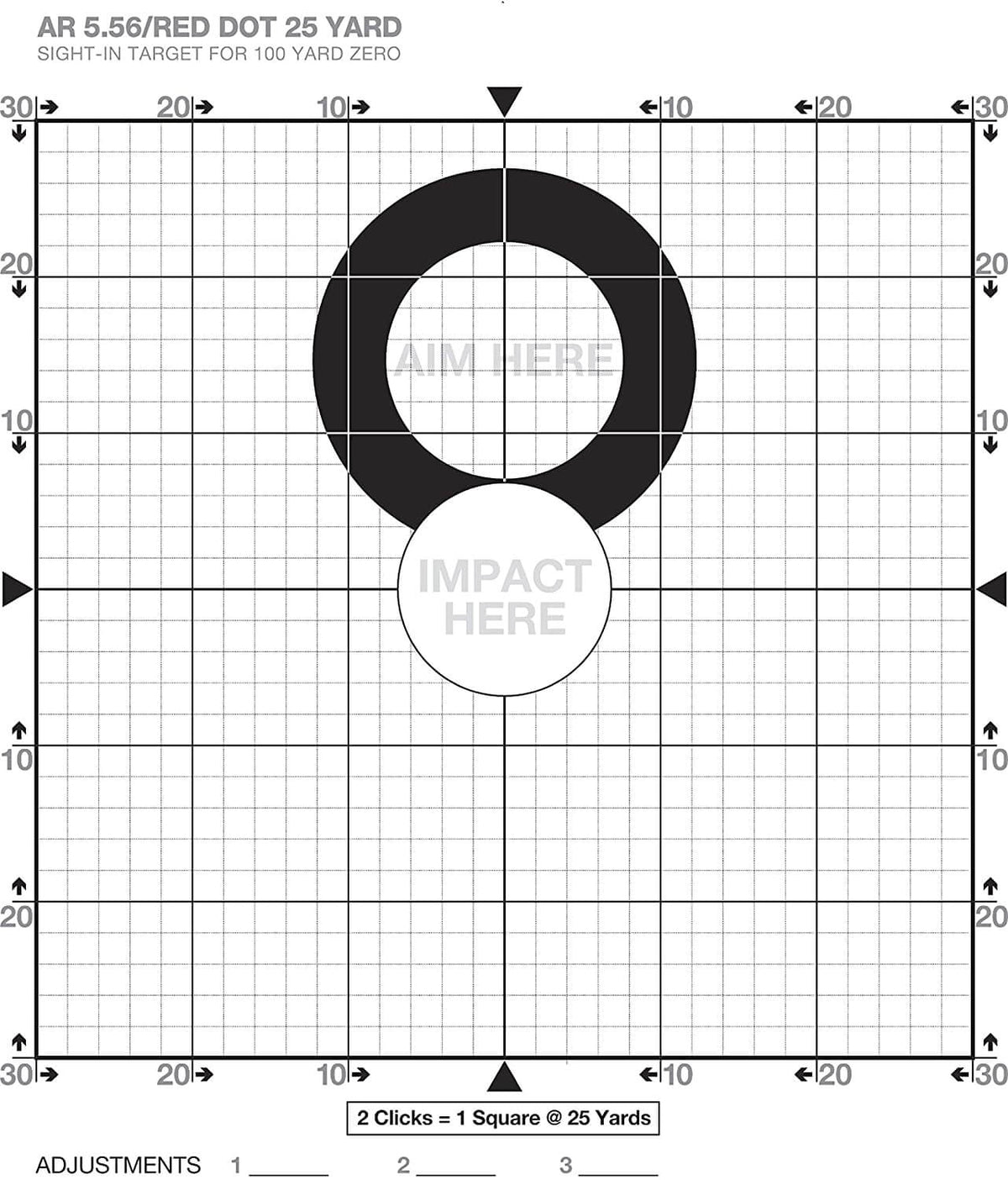 25 Yard Sight-in Targets for a 100-Yard Zero — Targets Unlimited