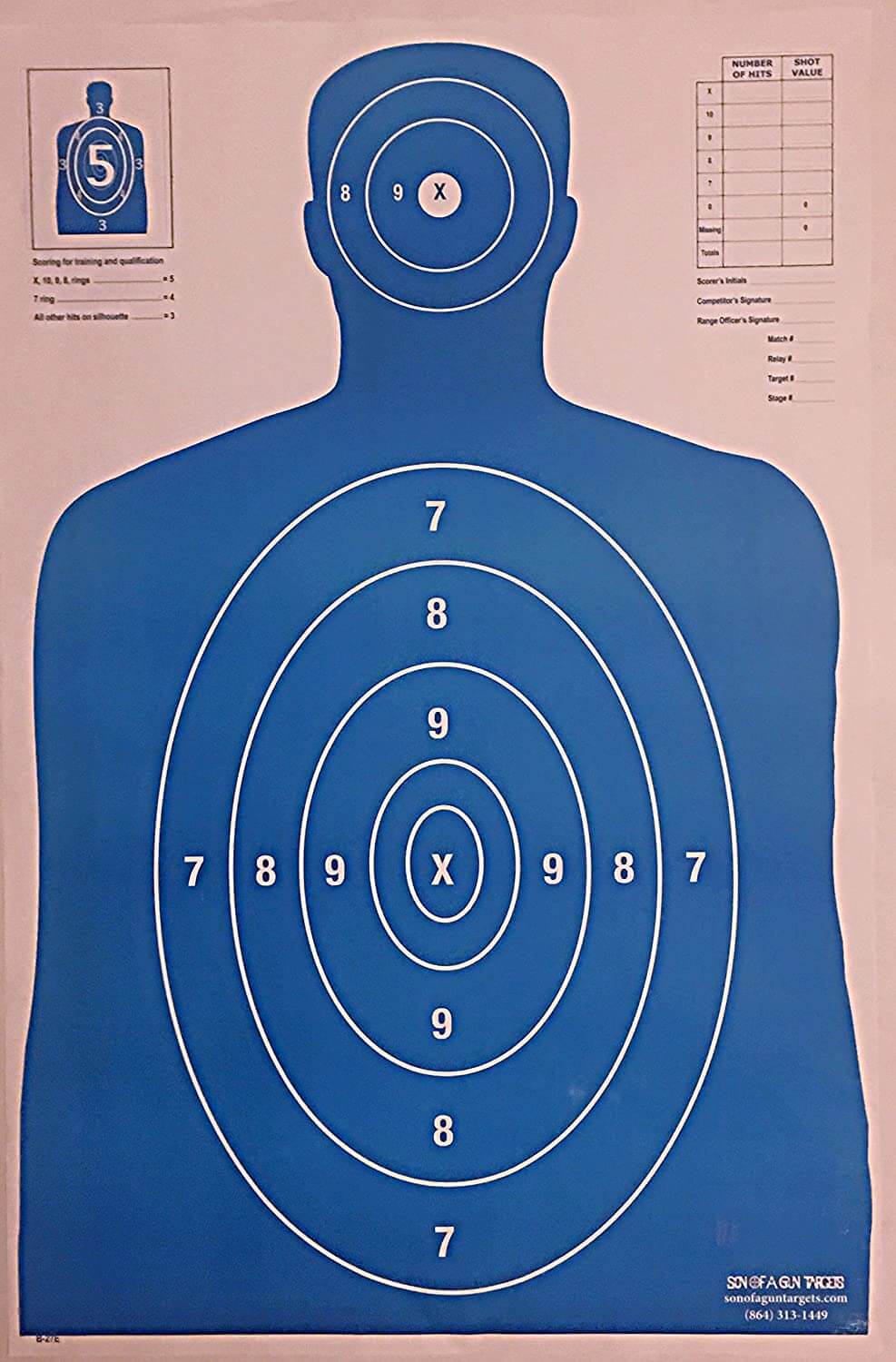 23" x 35" B-27 Silhouettes, Bright Green and Blue Package — Targets ...