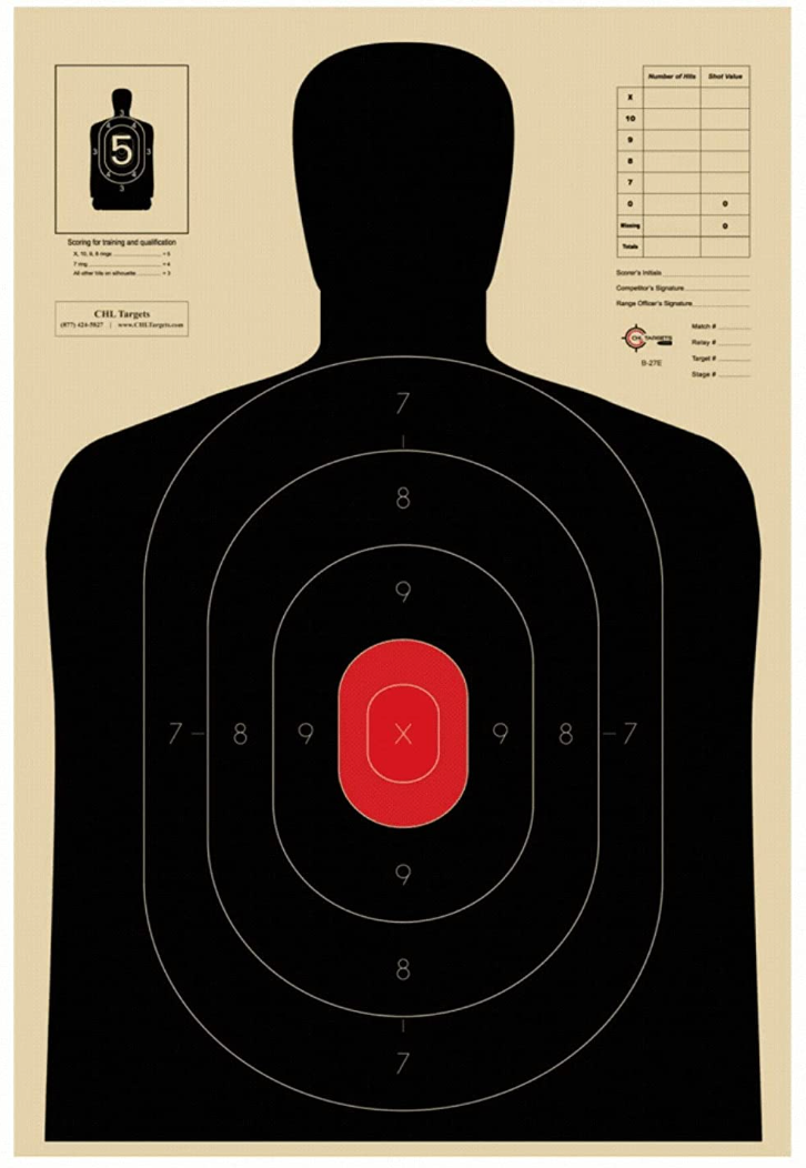 B-27E Paper Shooting Targets- 100 Pack — Targets Unlimited